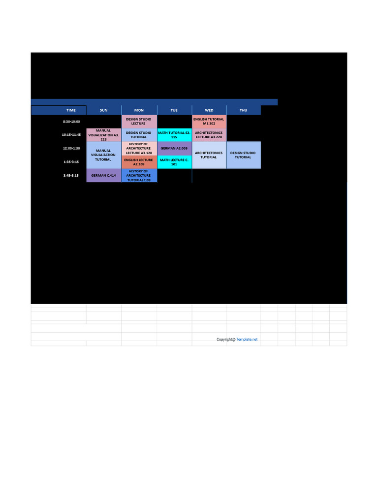 Free Simple School Schedule Template PDF | PDF