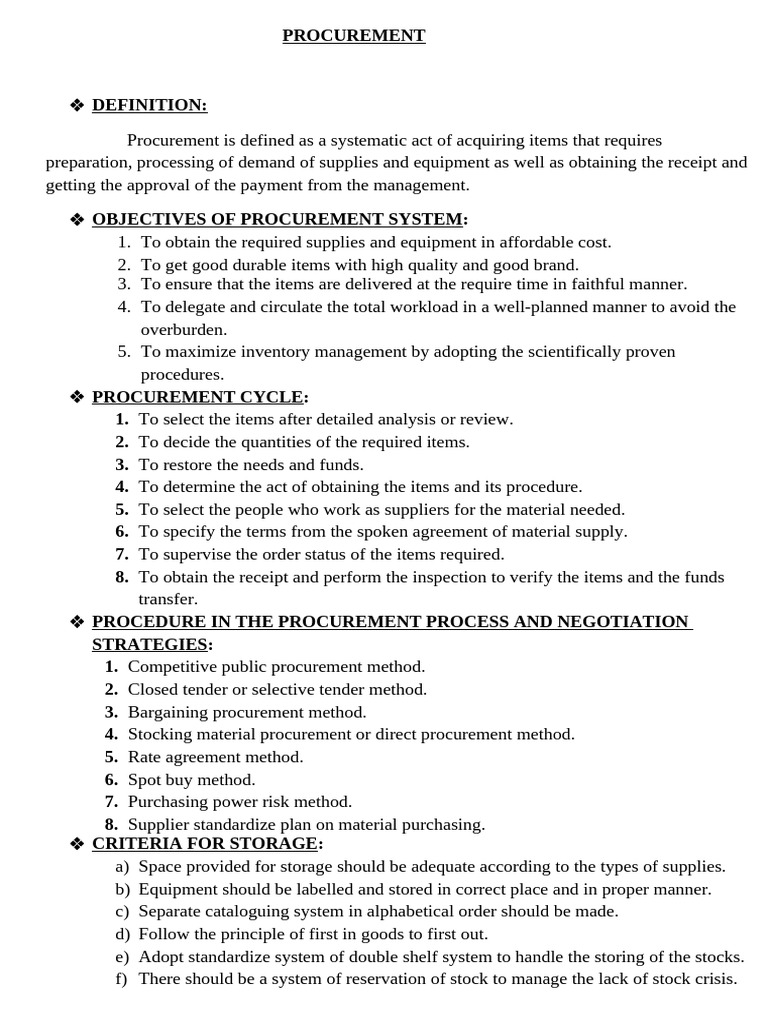 Procurement Process and Strategies Guide | PDF