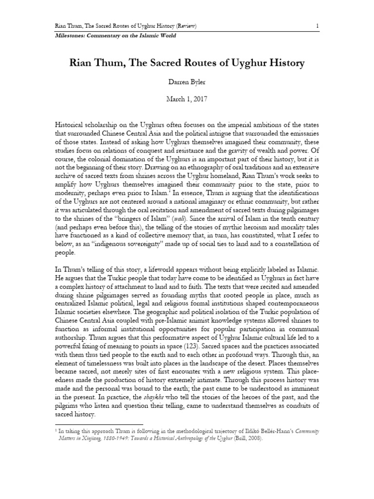 Uyghur History and Sacred Routes Review | PDF