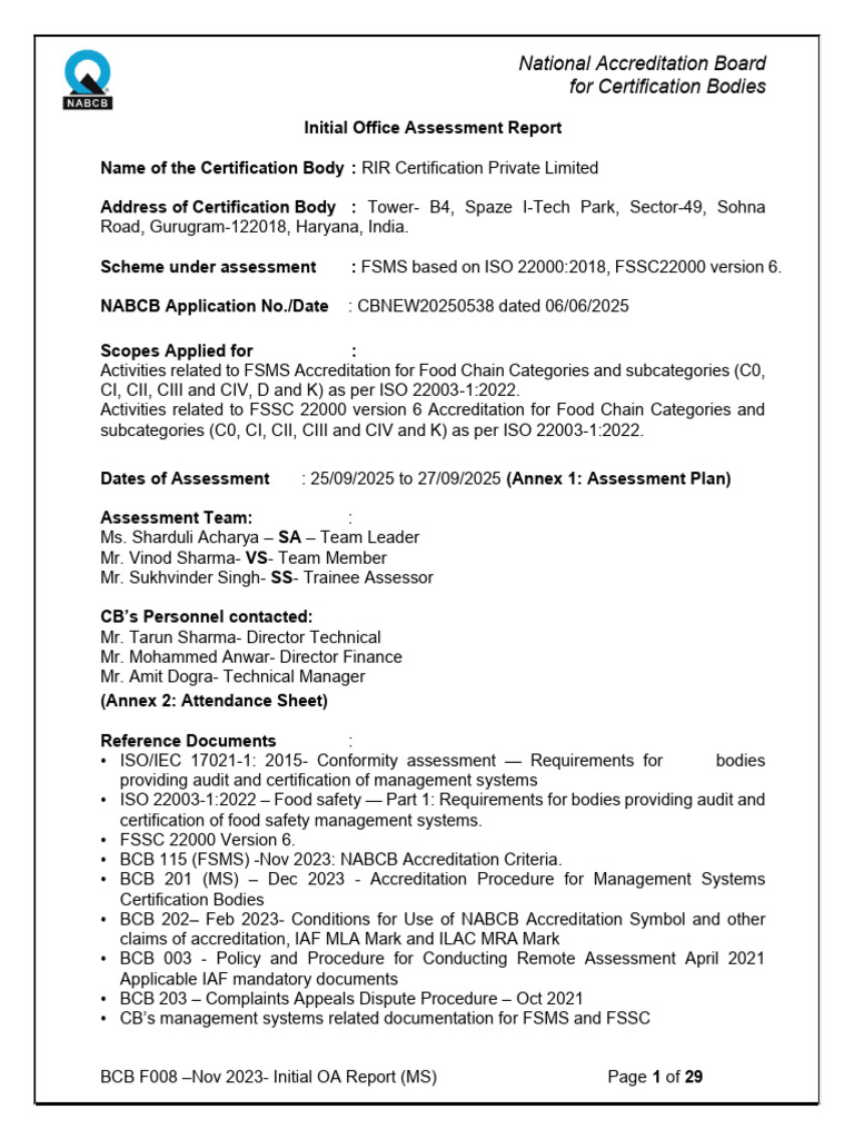 RIR Cert IOA Report 202507032 8257 | PDF | Risk | Audit
