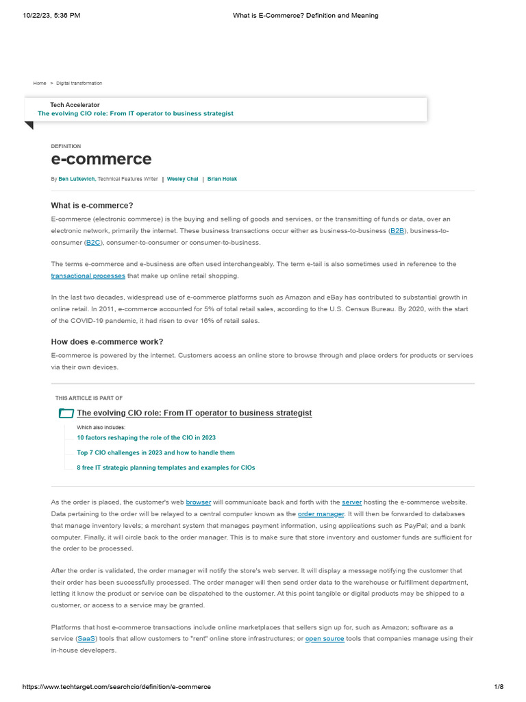 14-What Is E-Commerce - Definition and Meaning | PDF | E Commerce ...