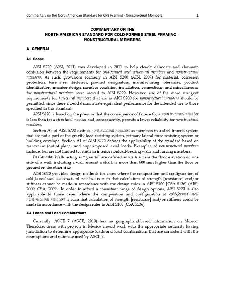 AISI S220: Nonstructural Steel Framing Standards | PDF | Building ...