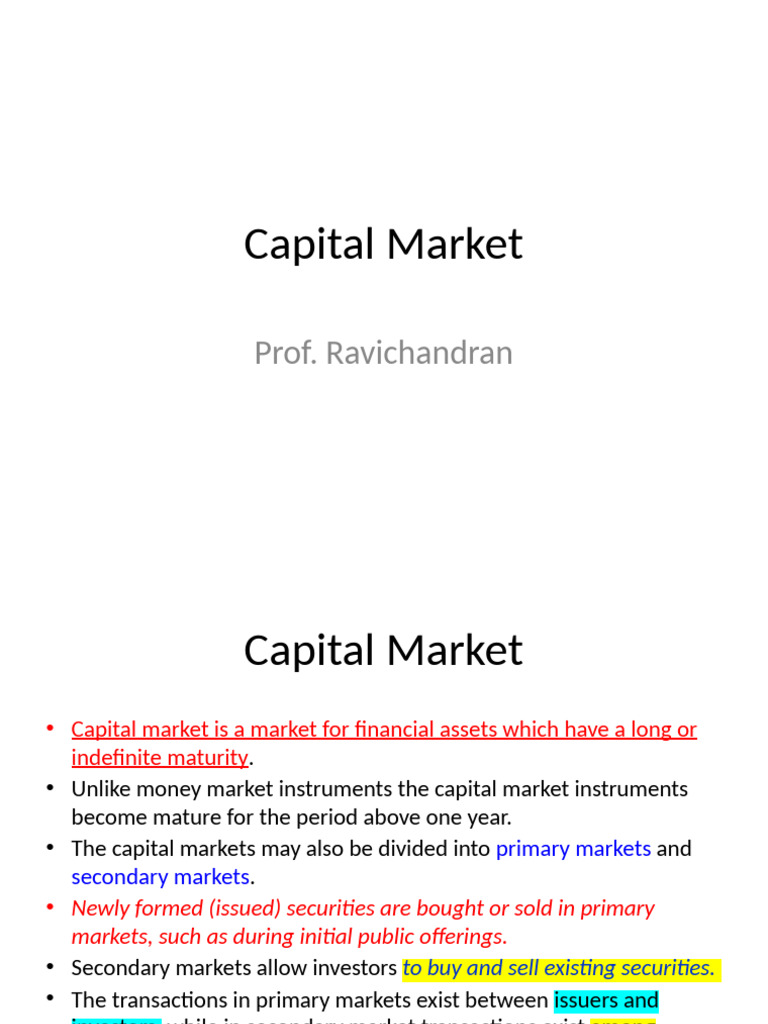 Understanding Capital Markets and Stocks | PDF | Equity (Finance ...