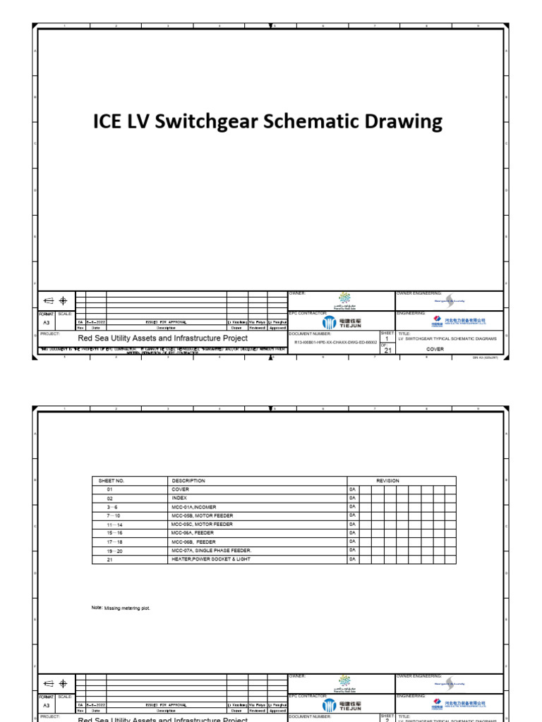 r13 I06b01 Hpe XX Chaxx DWG Ed 66002 (0a) Ice LV Switchgear Schematic ...
