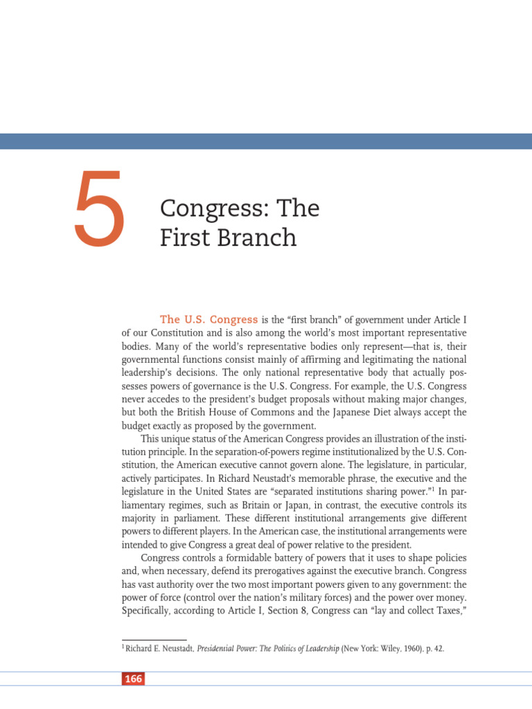 American Government. Power and Purpose-Ch. 5 Congress | PDF | United ...