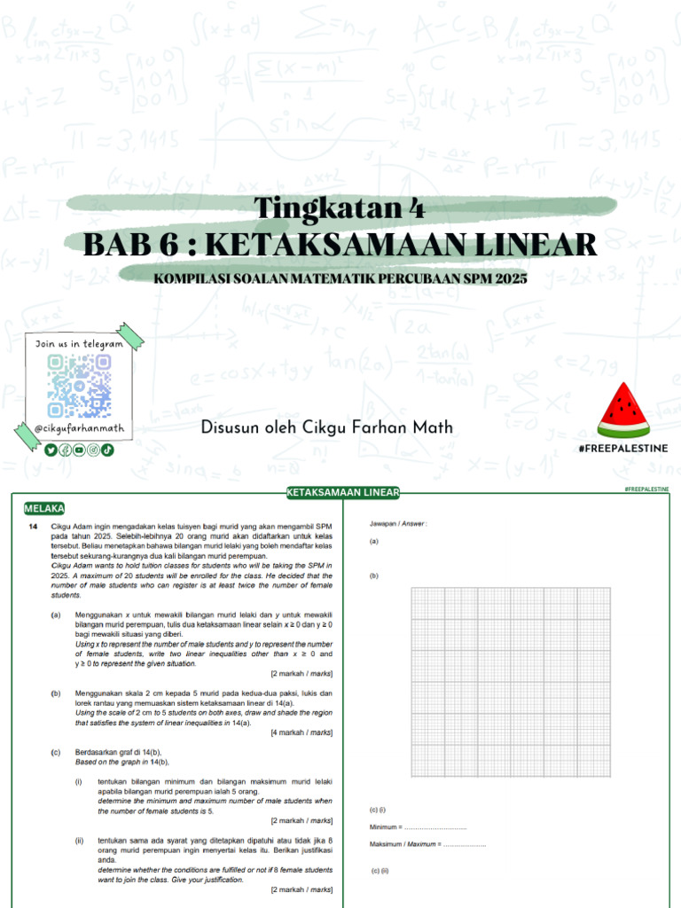 KETAKSAMAAN LINEAR 2025 by @cikgufarhanmath | PDF