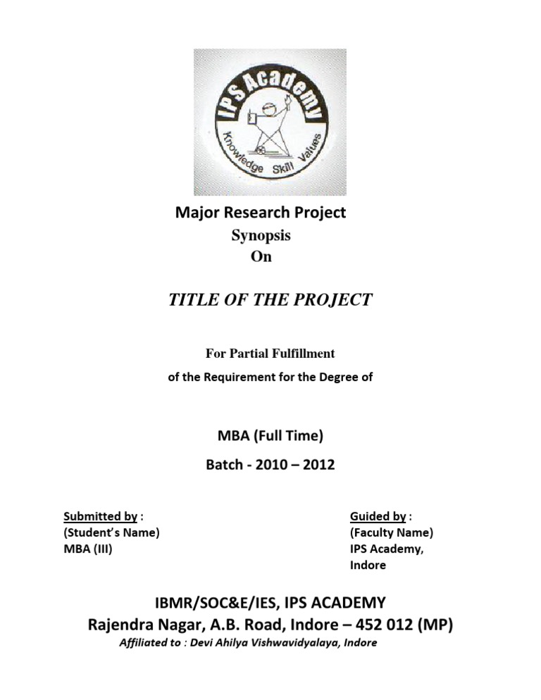 MRP Cover Page | PDF