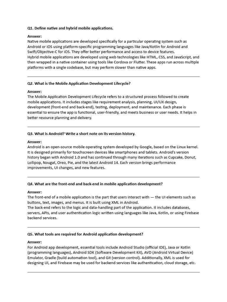 android programing | PDF | Mobile App | Android (Operating System)