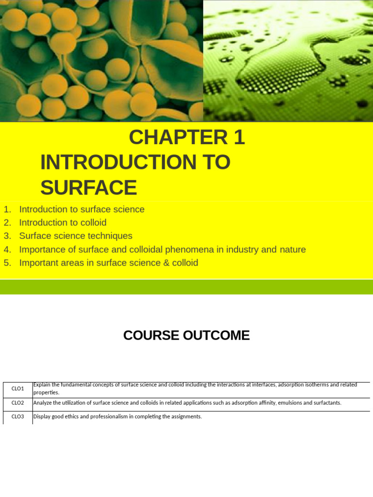 Chapter 1 Notes | PDF | Colloid | Surface Science
