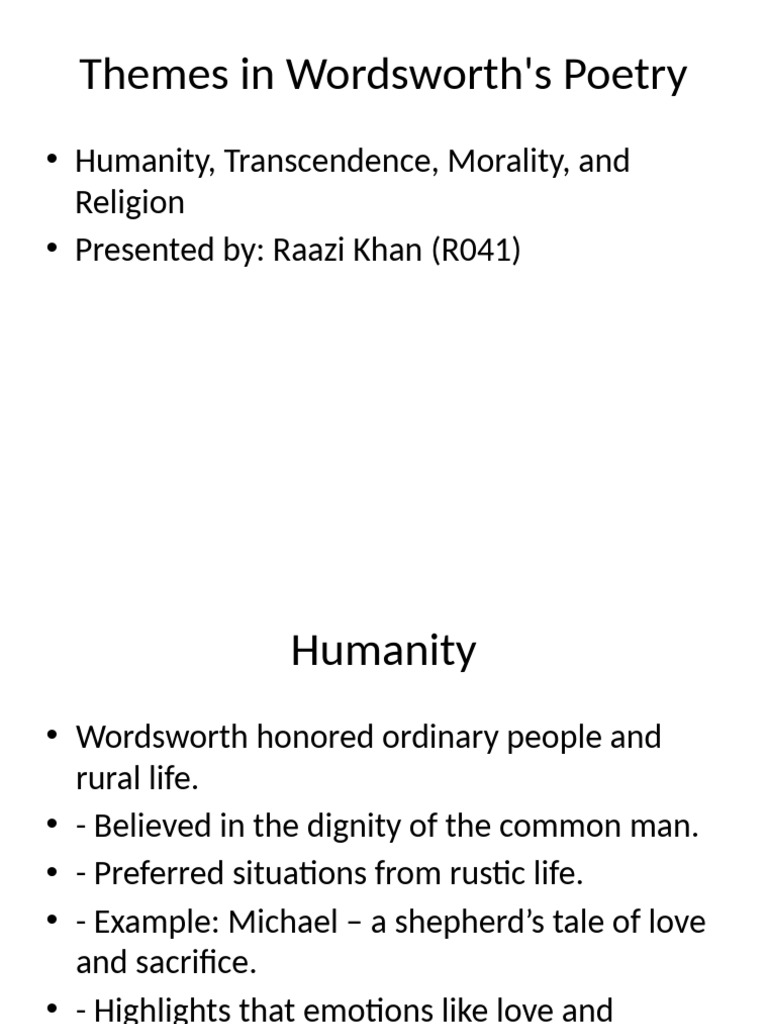 Wordsworth Themes Presentation | PDF