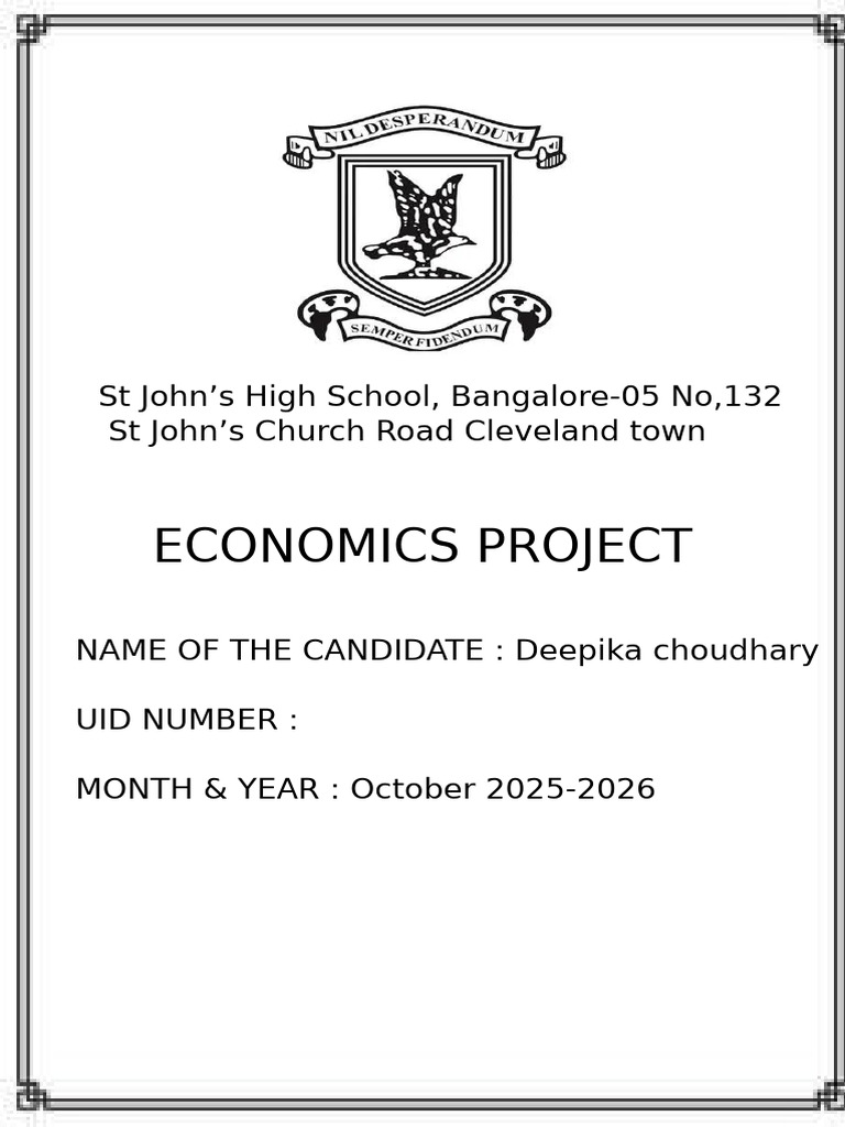 Economics Project 1 2nd Time | PDF