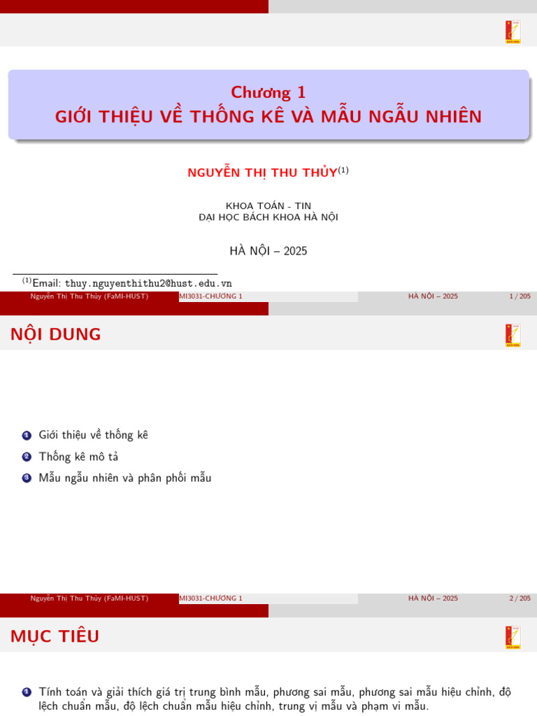 Mi3031-Chap1-Gioi Thieu Ve Thong Ke Va Mau Ngau Nhien 1.4m | PDF
