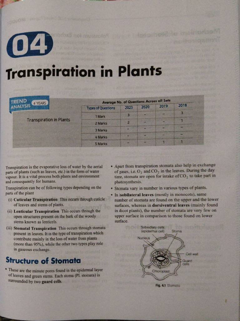 Transpiration in Plants | PDF