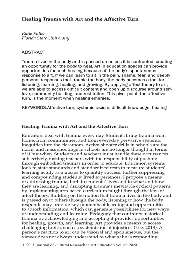 Healing Trauma Through Art Education | PDF | Psychological Trauma ...
