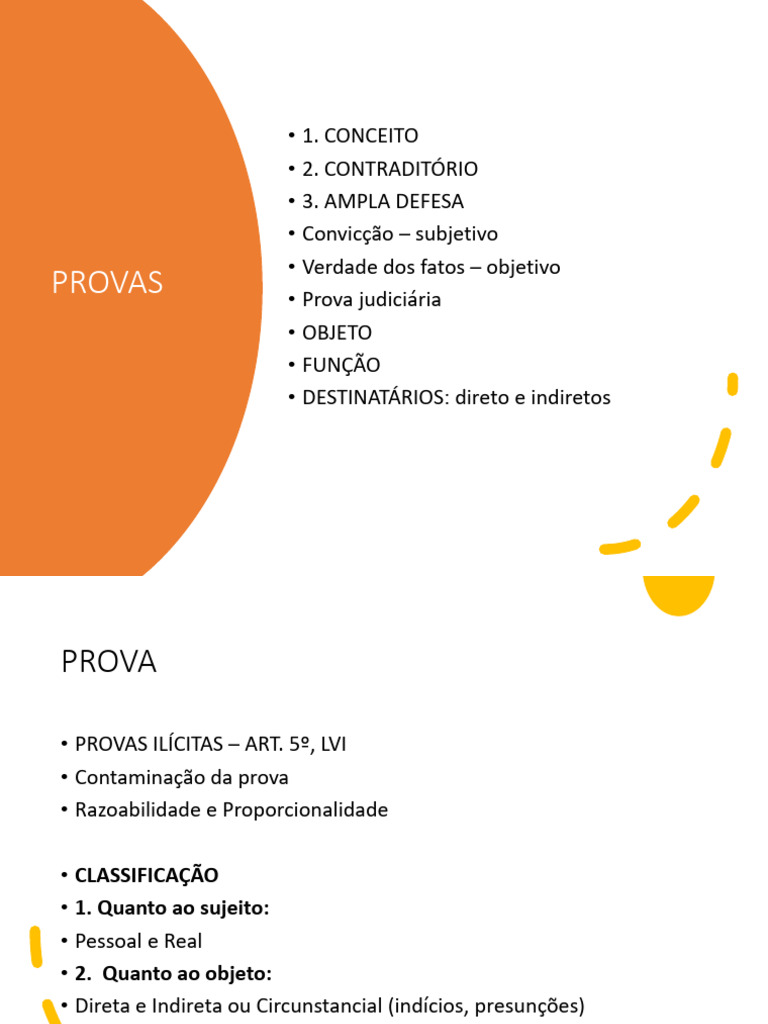 Tipos e Funções da Prova no Processo Judicial | PDF