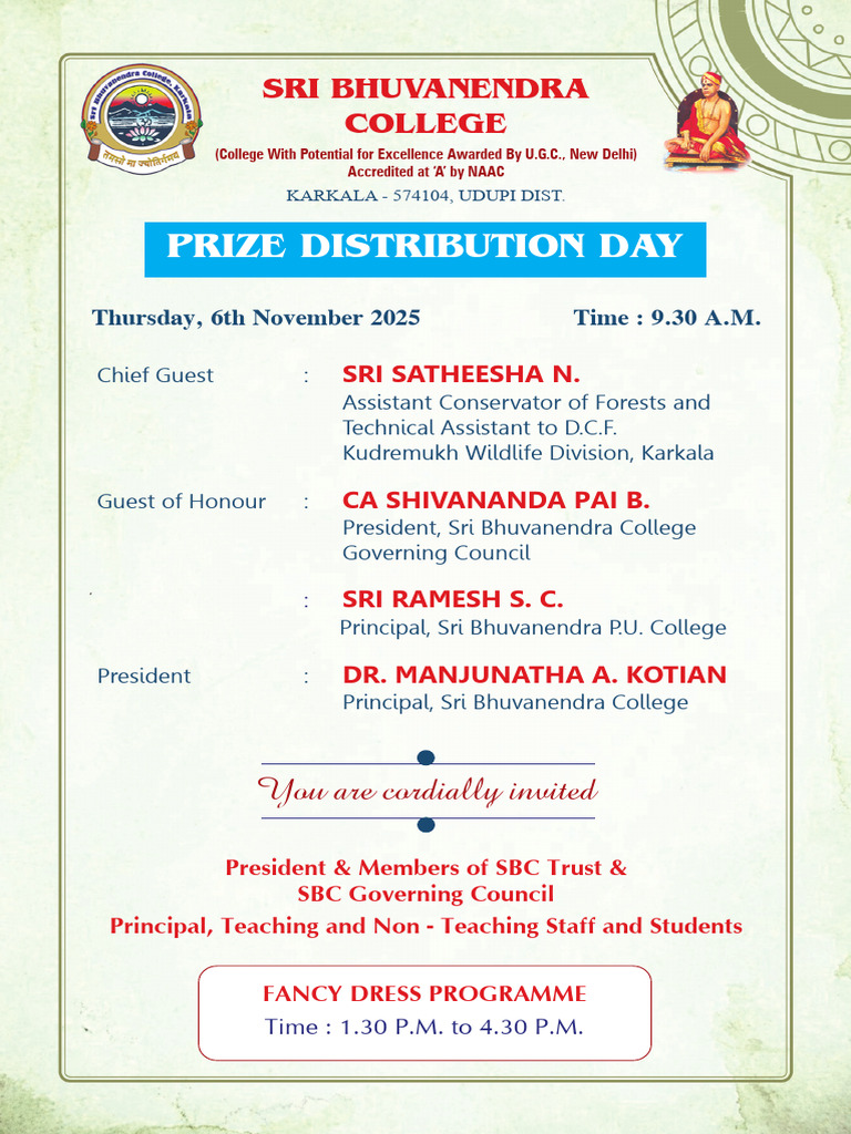 Prize Distribution Day Card Print | PDF