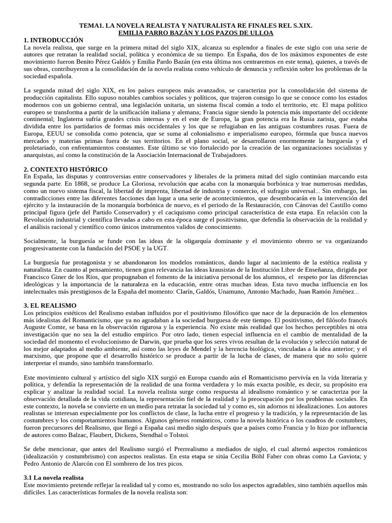 Emilia Pardo Bazán | PDF | Realismo literario | Educación en artes ...