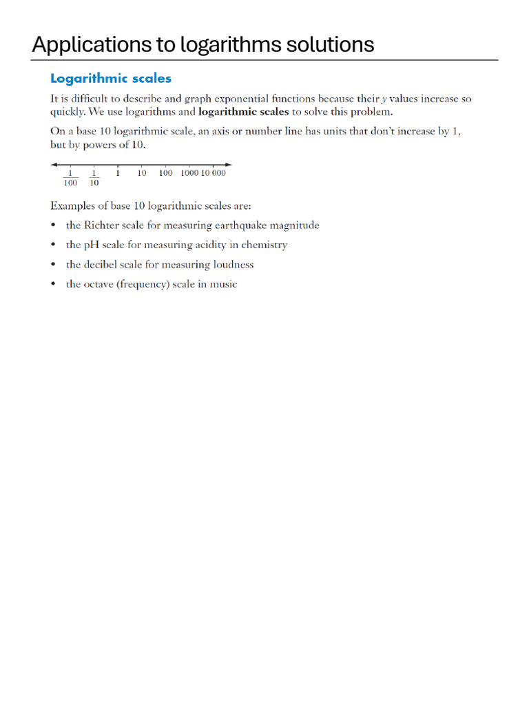 Logarithm Application Solutions Guide | PDF