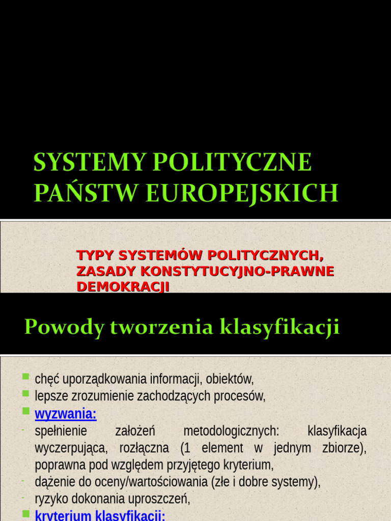 Systemy Polityczne 2 - Typy Systemów Politycznych | PDF