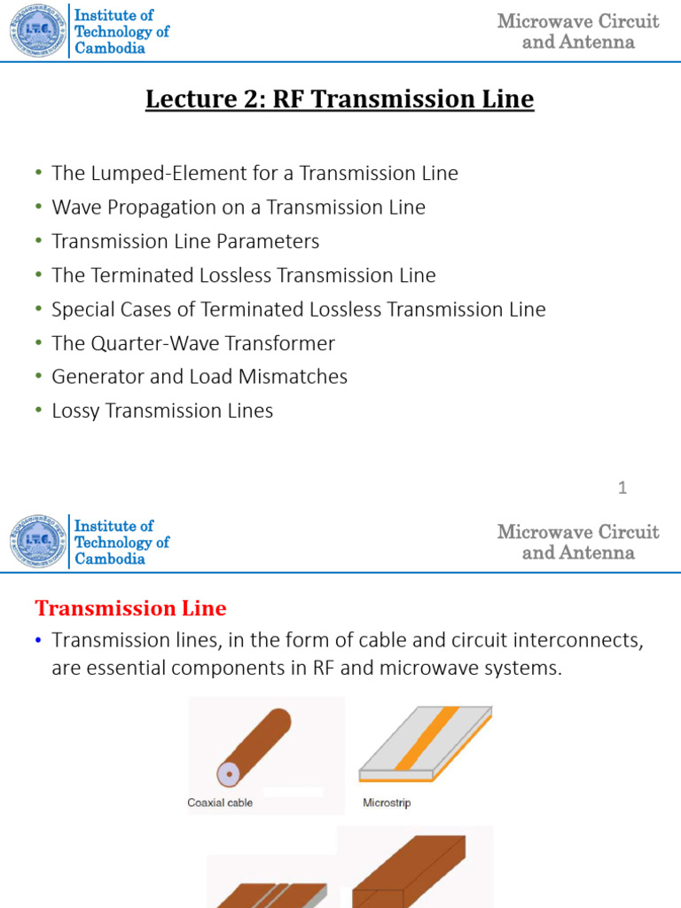 RF Transmission Line Fundamentals | PDF | Transmission Line | Antenna ...