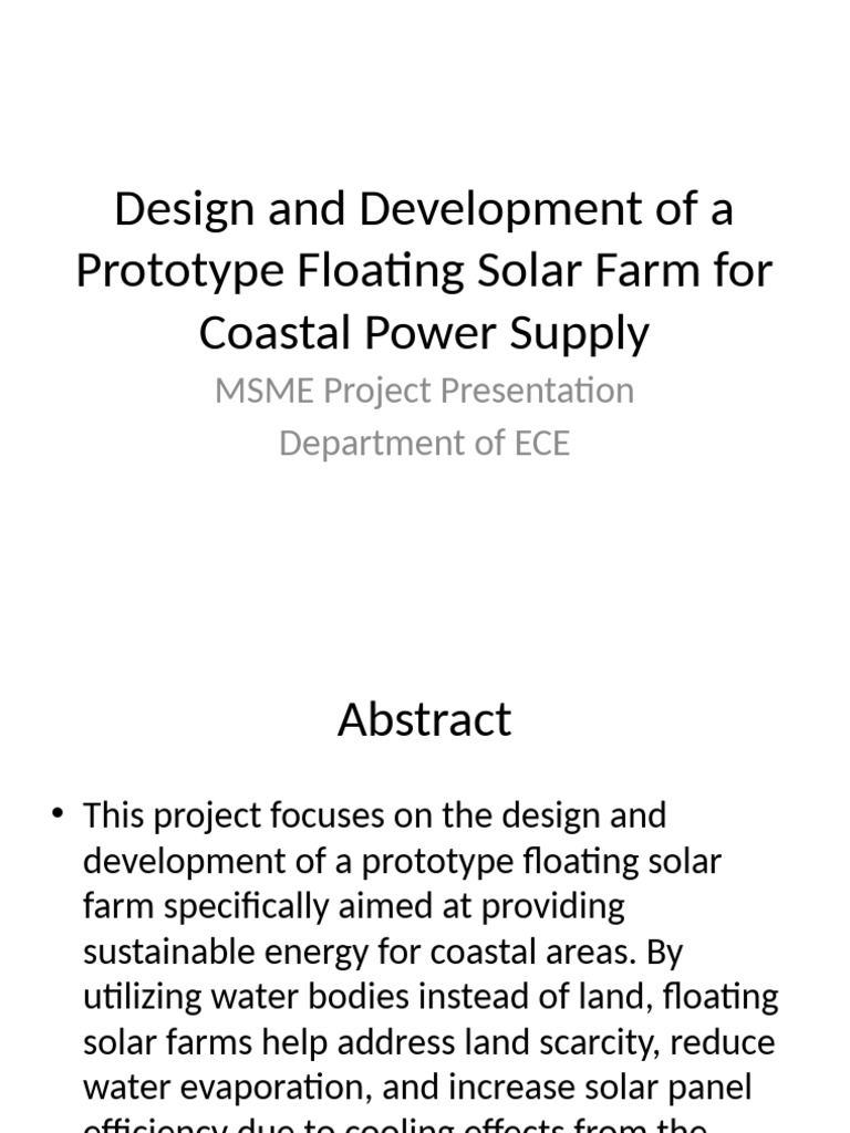 Prototype Floating Solar Farm Design | PDF