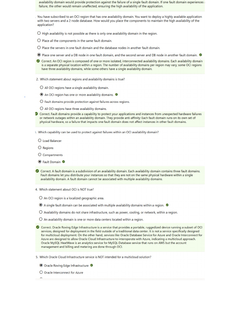 Questions Oci Foundation | PDF