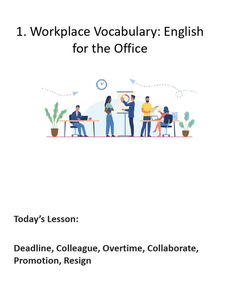 ESL Workplace Vocabulary | PDF