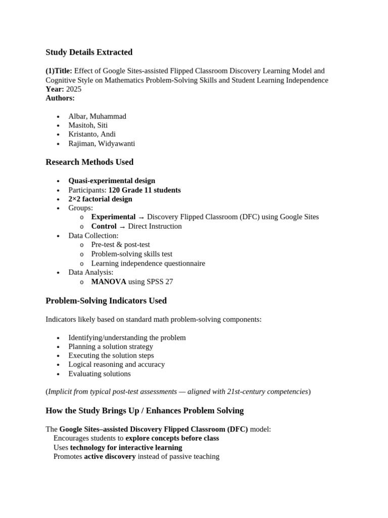 Flipped Classroom Models in Math Education | PDF | Learning | Mathematics
