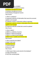 DBMS MCQs for Interview Preparation | PDF | Relational Database | Databases