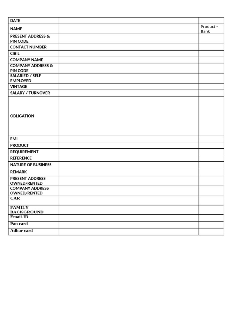 Personal Finance and Loan Application Form | PDF