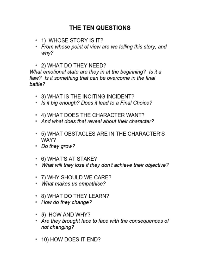 The Ten Questions-Lcc | PDF