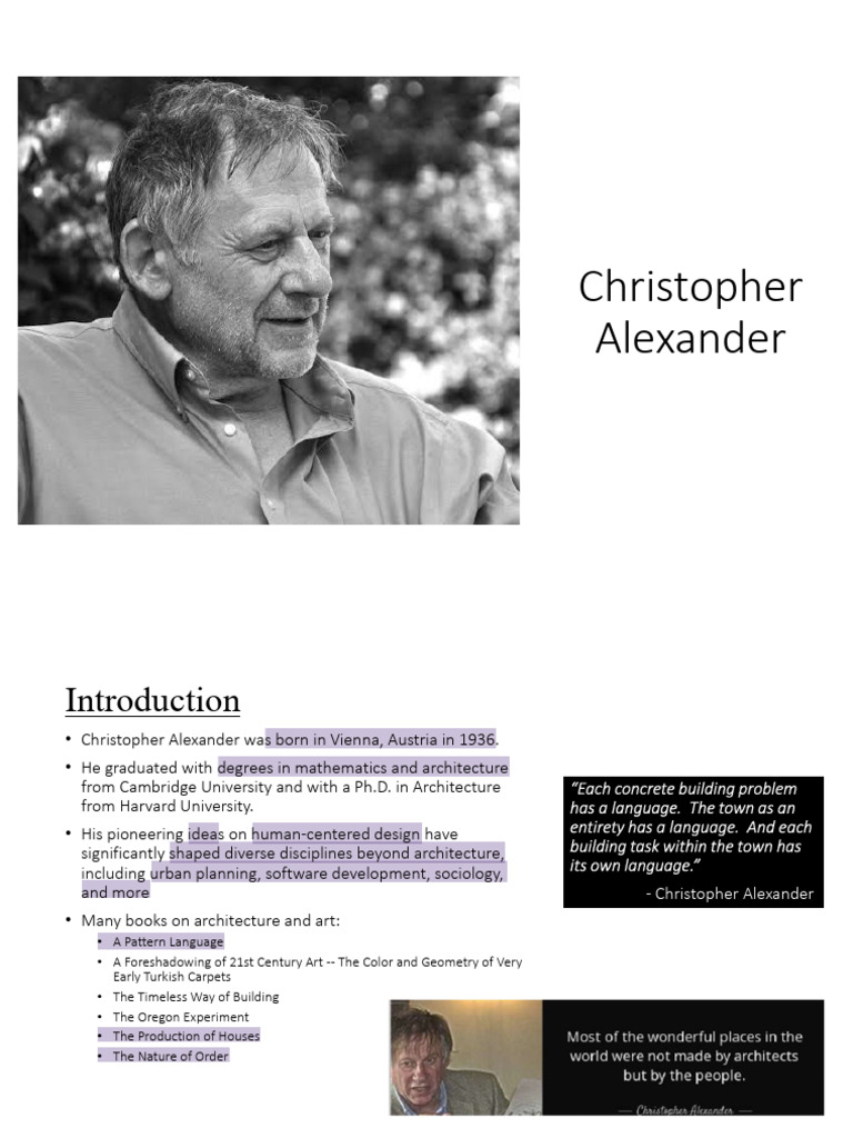 Christopher Alexander's Pattern Language | PDF