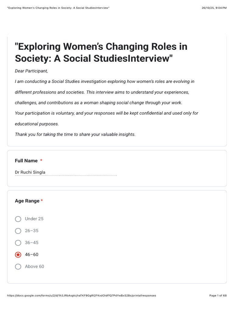 Exploring Women's Changing Roles in Society: A Social StudiesInterview ...
