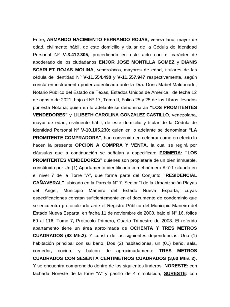 Opcion A Compra Venta Anacar Quijada 2025 | PDF