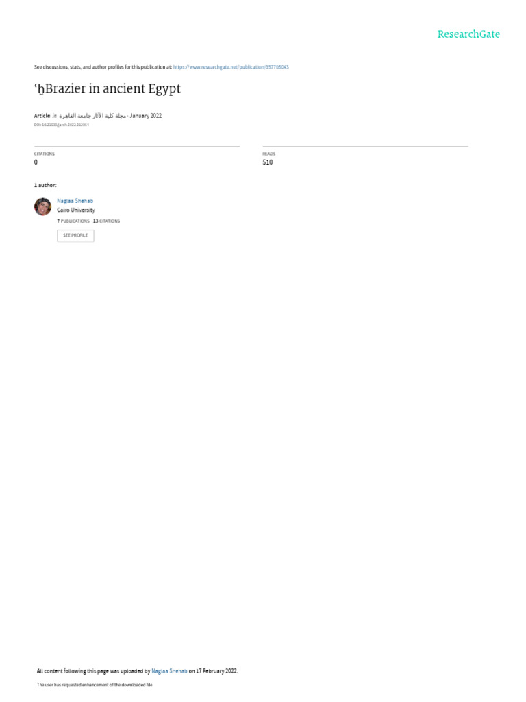 Brazier in Ancient Egypt | PDF | Ancient Egypt