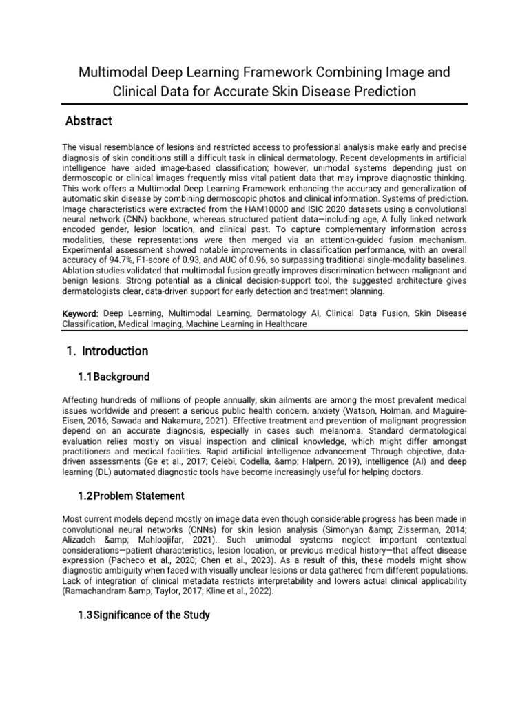Multimodal Deep Learning Framework Combining Image and Clinical Data ...