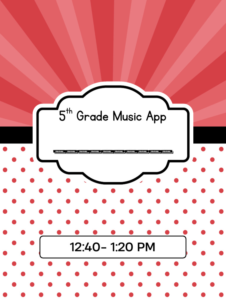 5th Grade Music App Binder Covers | PDF
