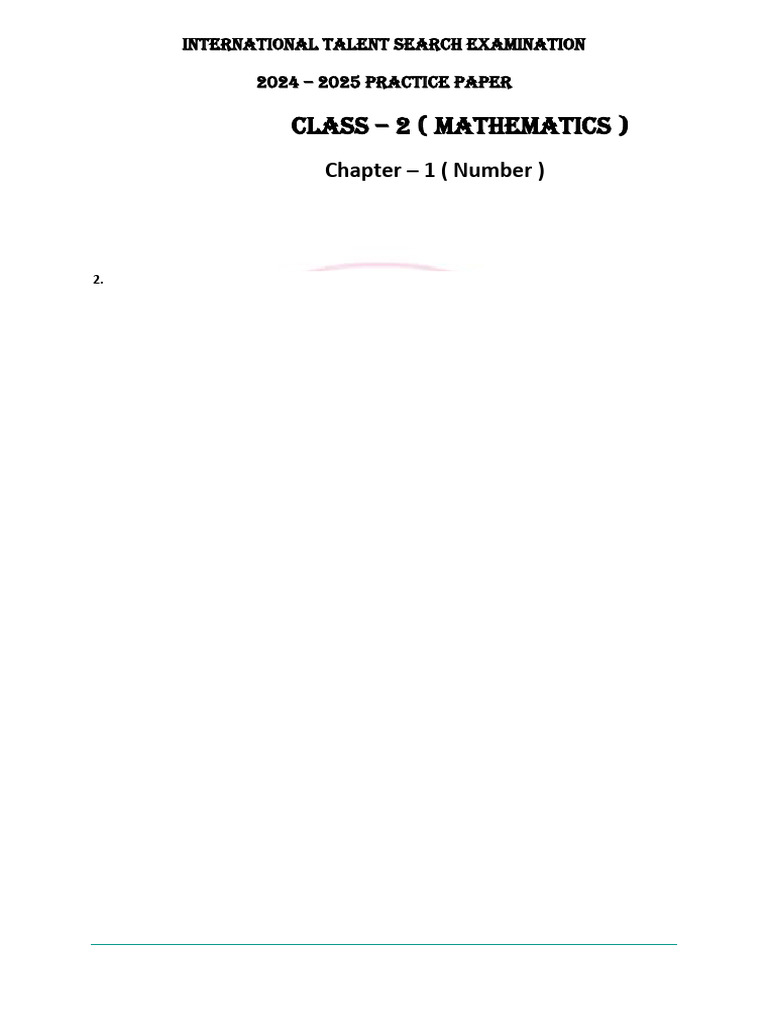 Class Ii Set 1 Math | PDF | Arithmetic | Mathematics