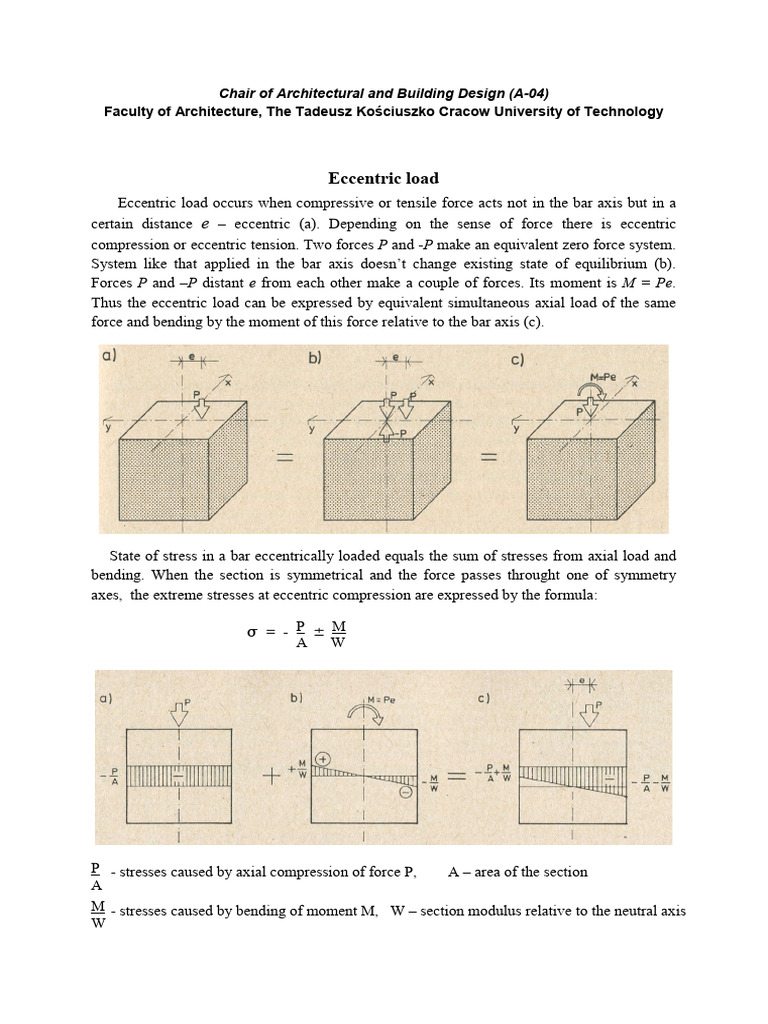 14 - Eccentric-Load - Prestressing | PDF | Bending | Stress (Mechanics)