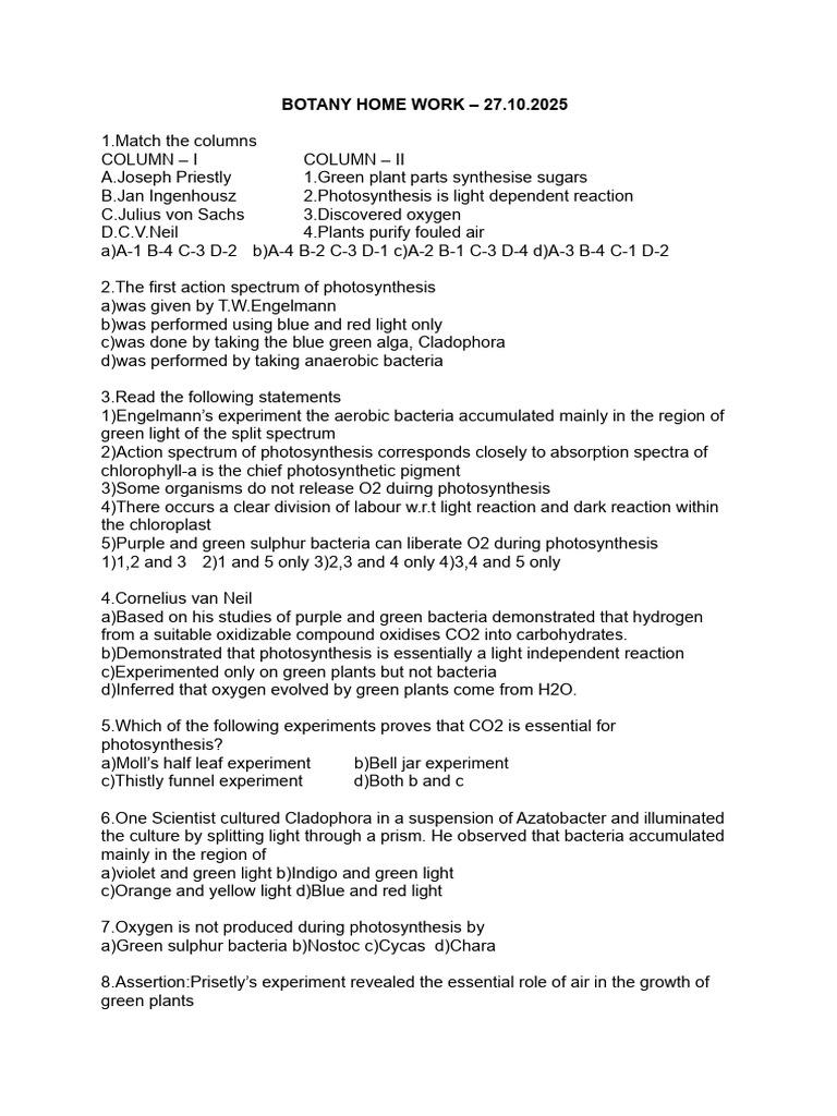 BOTANY | PDF | Photosynthesis | Electron Transport Chain
