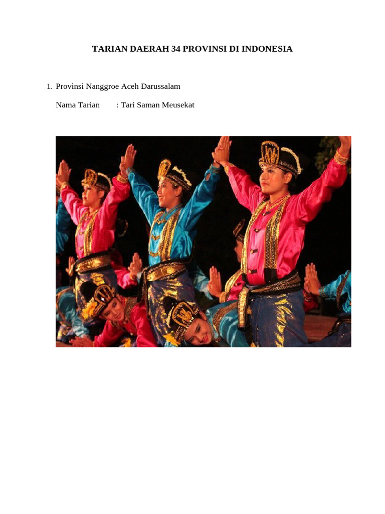 Tarian Saman Aceh Darussalam | PDF