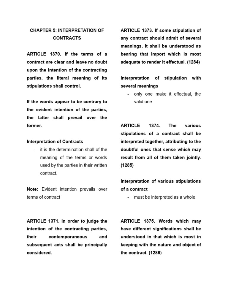Contract Interpretation Principles | PDF | Common Law | Justice