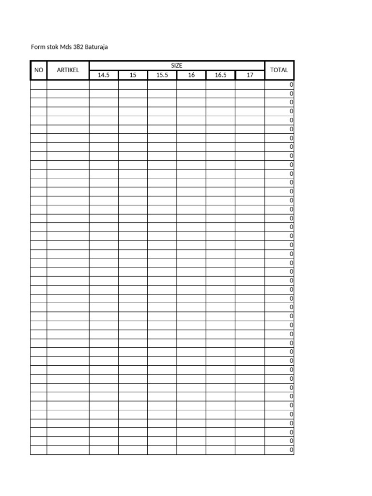 MDS 382 Stock Form Baturaja | PDF