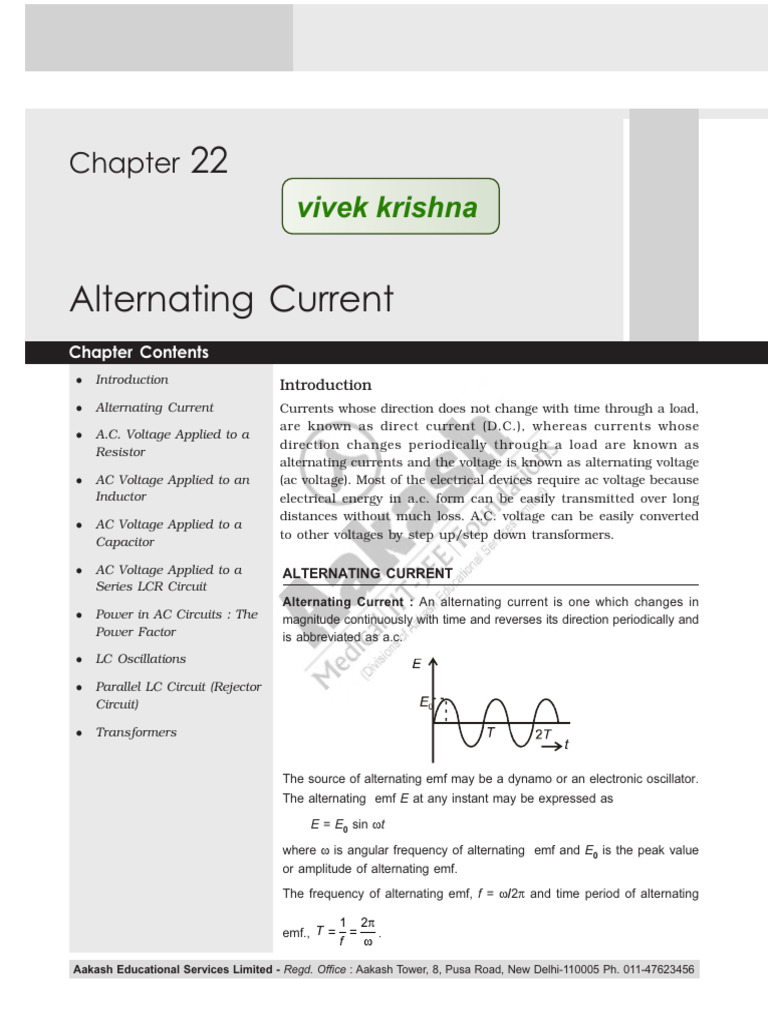 Understanding Alternating Current Concepts | PDF | Electrical Impedance ...
