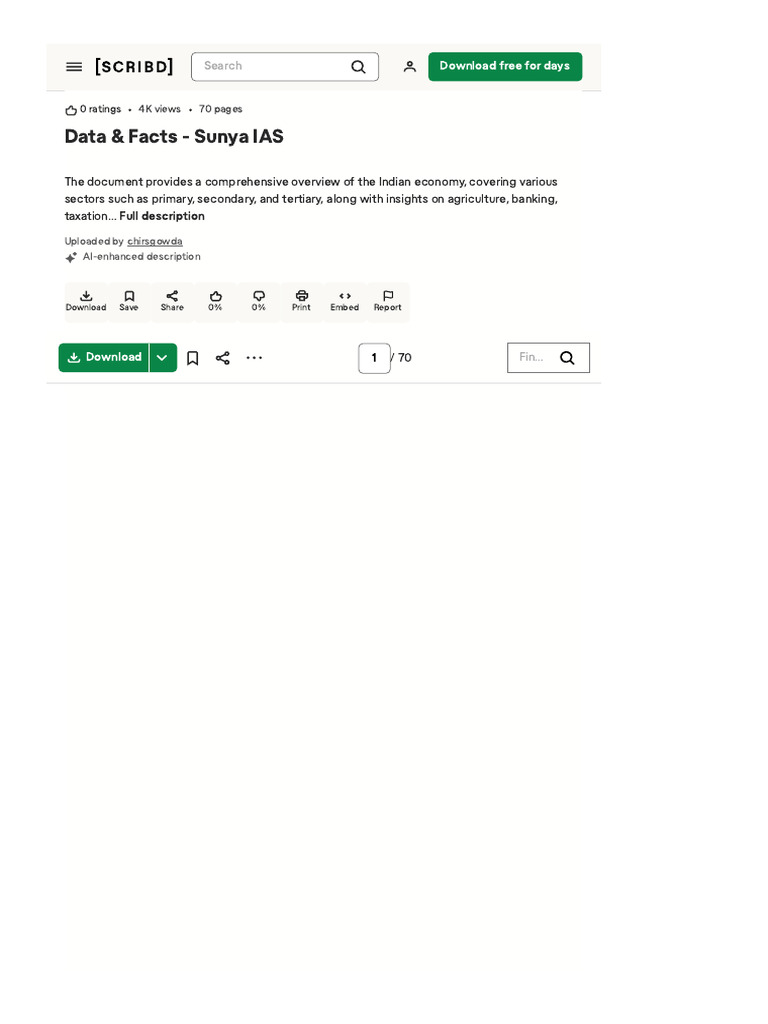 Document885279901data Facts Sunya IAS | PDF