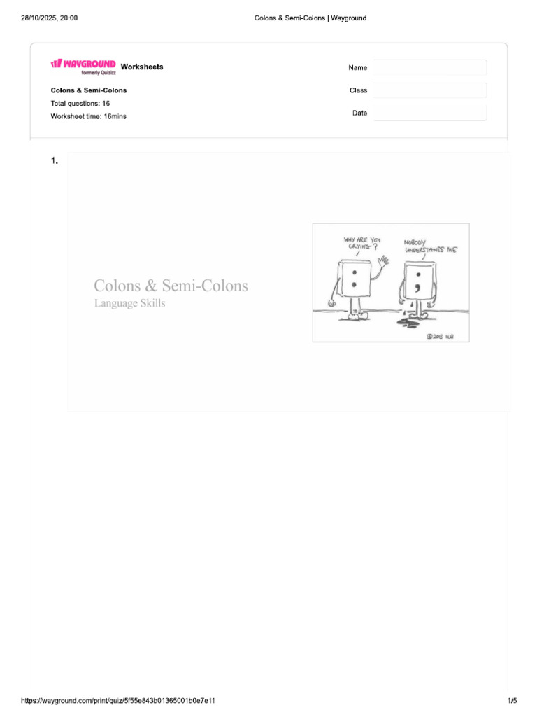 Colon and Semi Colon | PDF