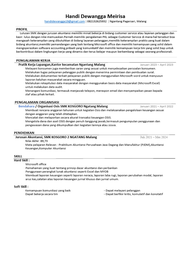 CV Handi | PDF