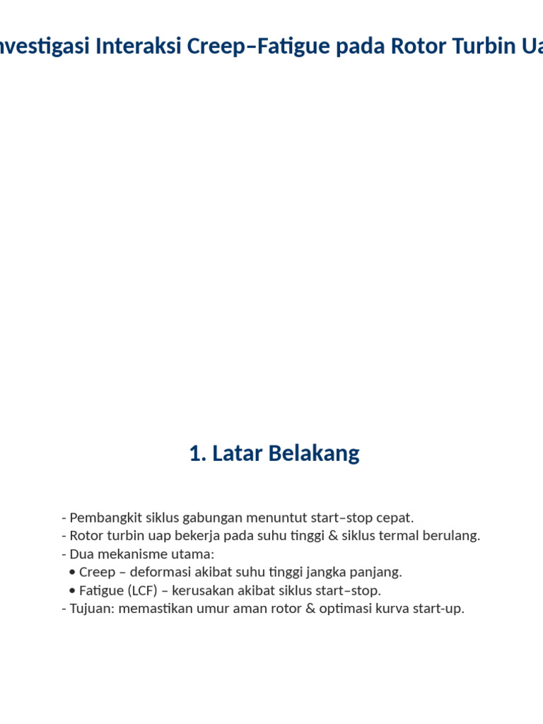 Investigasi Creep Fatigue TurbinUap | PDF