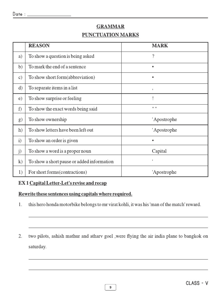English Grammar Worksheet | PDF
