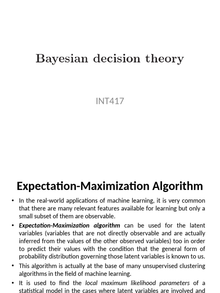 Expectation-Maximization Algorithm Overview | PDF | Applied Mathematics ...